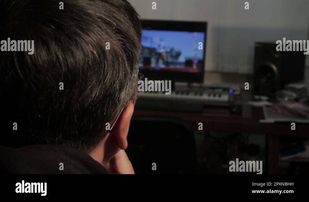 Man alone computer back view Stock Videos & Footage - HD and 4K Video ...