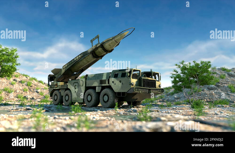 Mobile nuclear ballistic missile. Russian ballistic. Realistic ...