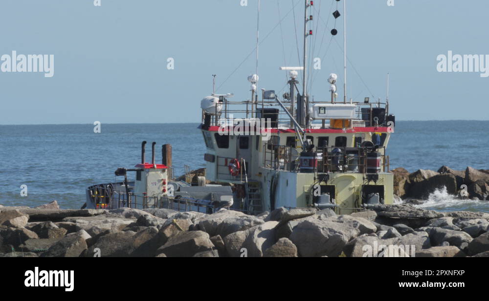 Dredging Ship Moving Sand From Shipping Lane in Virginia Beach, 4K ...