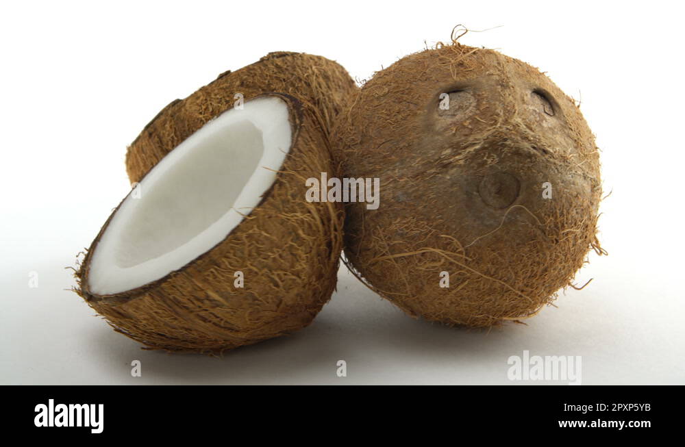 Ripe tropical coconut two halves Stock Videos & Footage - HD and 4K ...