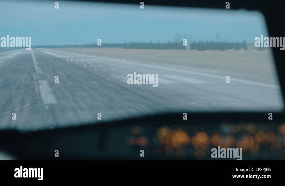 Close shot from windshield of passenger aircraft Airbus A319 A320 A321 ...