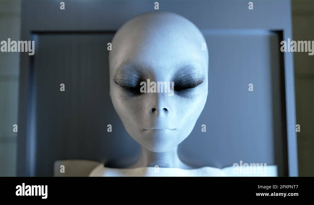 alien opens eyes in morgue. Autopsy concept. Cinematic 4k footage Stock ...