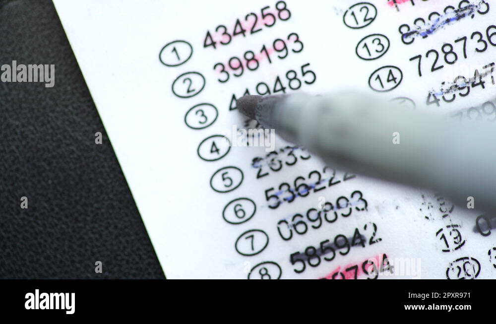 Crossed out on number from assecc code card closeup 4K Stock Video ...