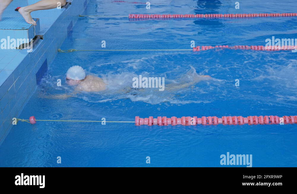 Relay Race. Competition In the Pool Stock Video Footage - Alamy