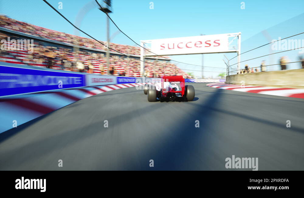 Race car. Formula 1. Very fast driving. Realistic 4K animation Stock ...
