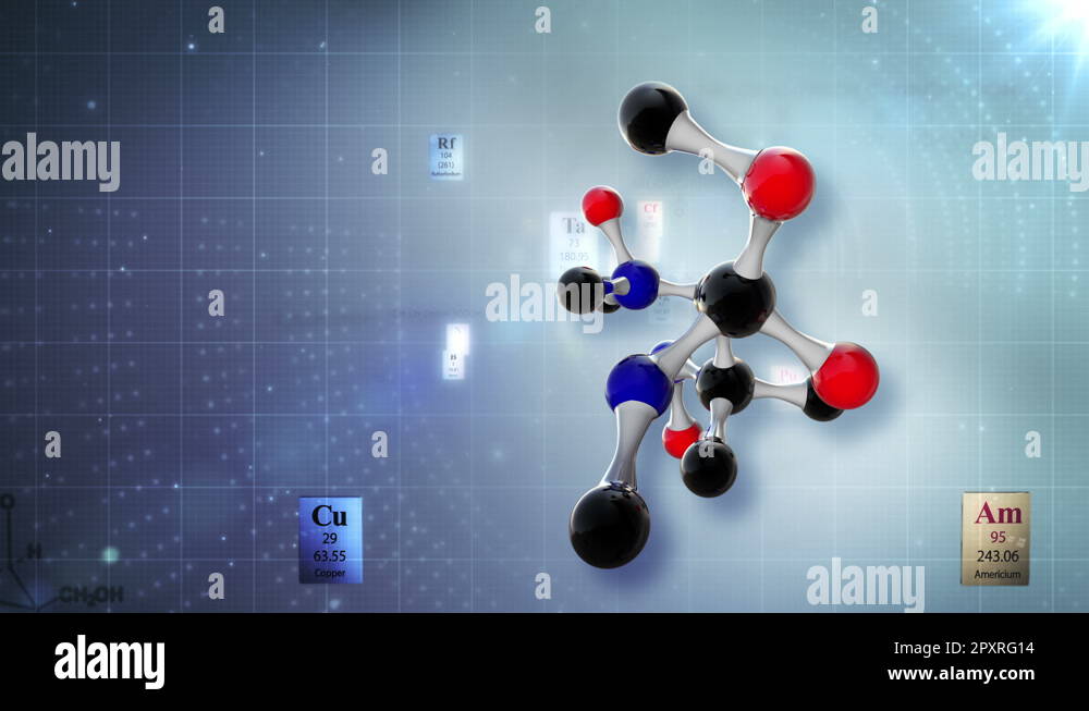Molecular Structure with elements of Periodic table and chemical ...