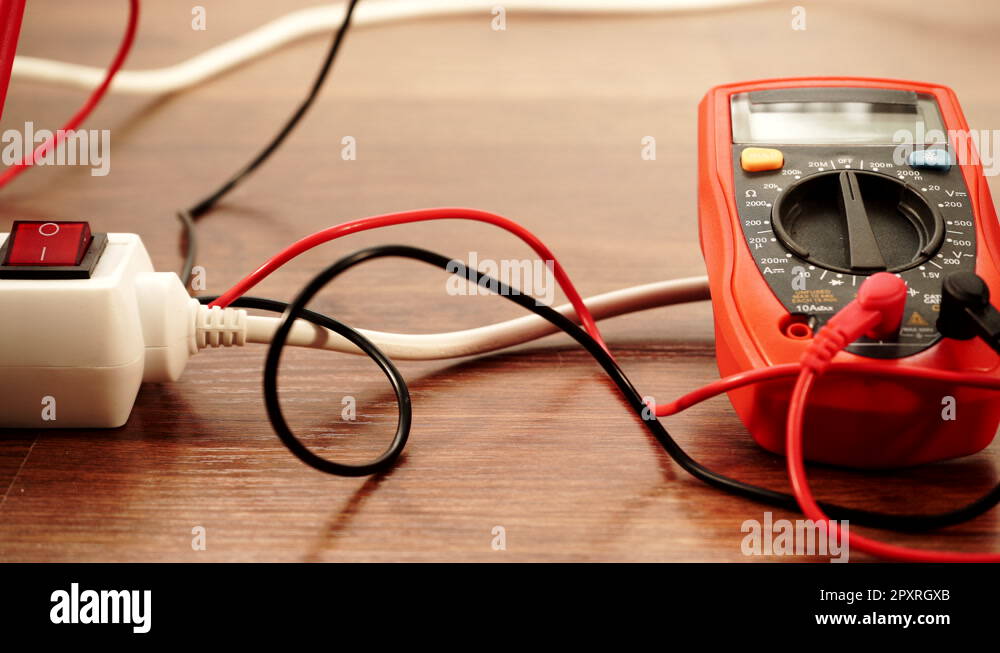 Measurement voltage in electrical socket with multimeter 4K Stock Video ...