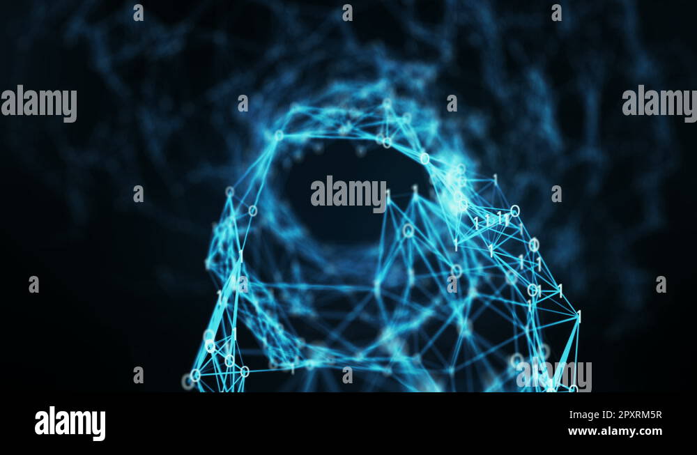 Abstract Motion Background - Digital Binary Plexus Tunnel Loop Stock Video Footage - Alamy