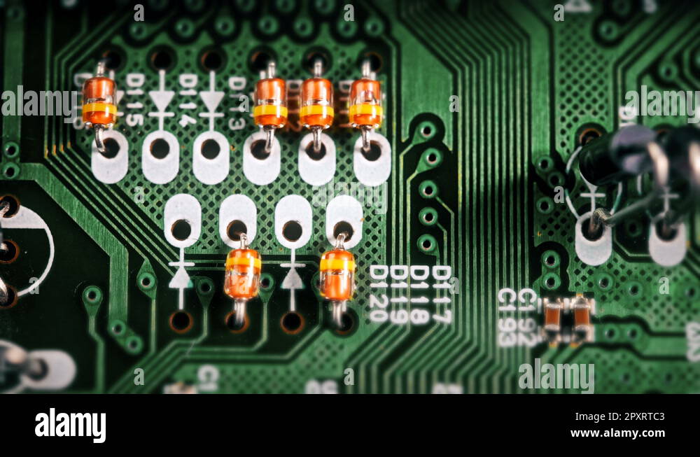 The components of the computer motherboard. The camera moves over the ...