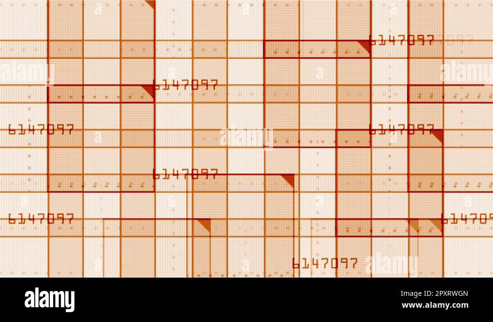 4k Virtual number square,science tech lines,matrix grid scanning ...