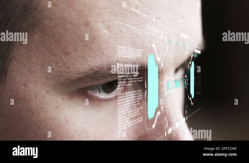 projecting the face of computer futuristic holograms Stock Video ...