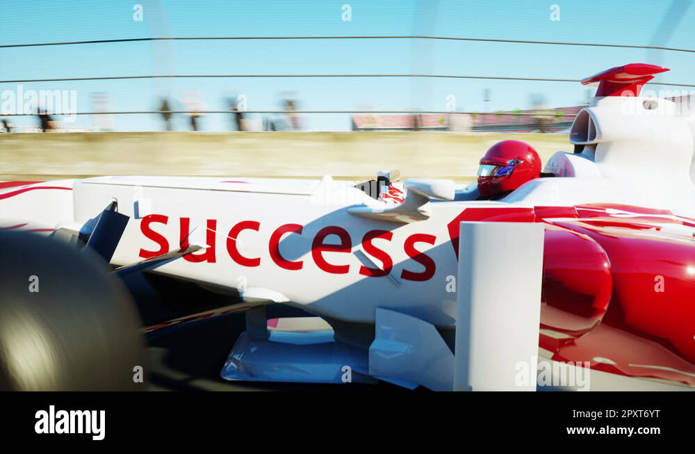 Race car. Formula 1. Very fast driving. Realistic 4K animation Stock ...