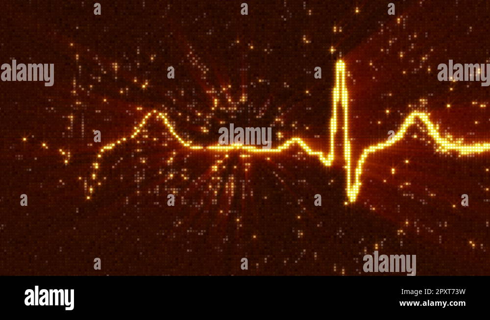 Orange EKG electrocardiogram waveform loopable animation 8k UHD (7680x4320 Stock Video Footage ...