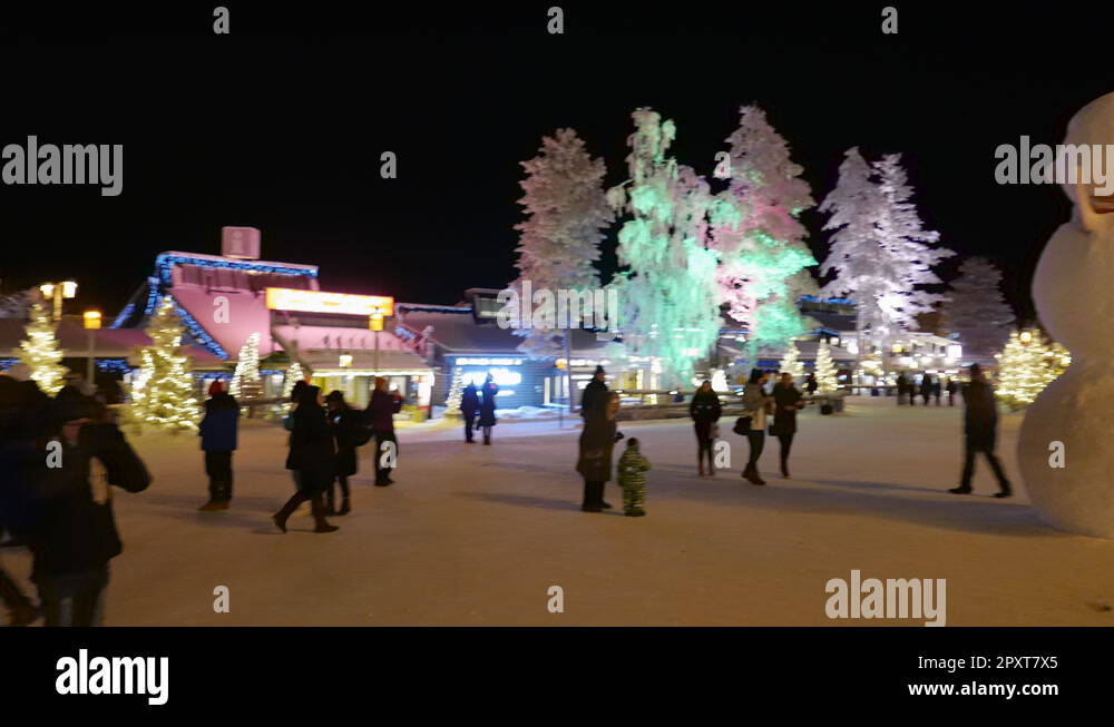 Santa Claus holiday village and arctic circle line in Rovanimie ...