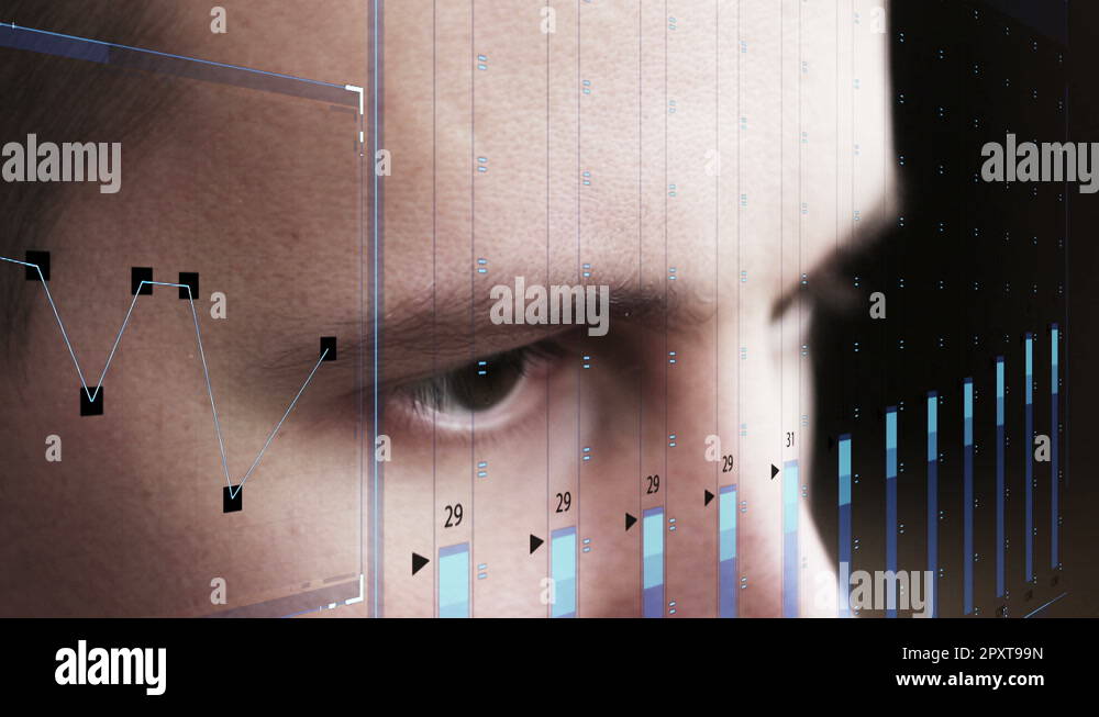 projecting the face of computer futuristic holograms Stock Video ...