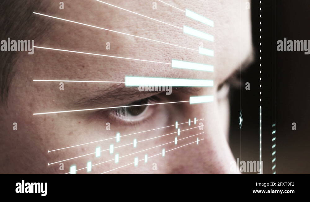 projecting the face of computer futuristic holograms Stock Video ...