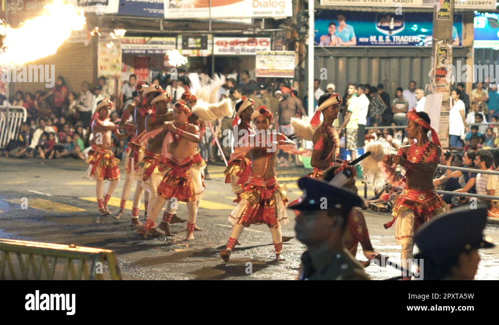 Male dancers performing during Sacred Tooth Festival in Kandy, Sri ...