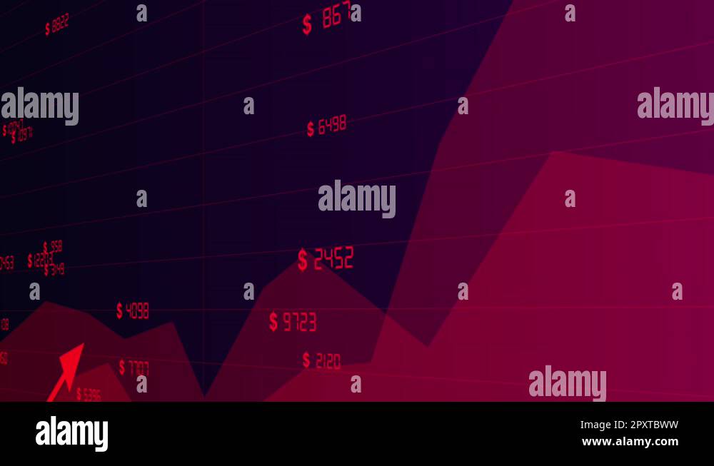 Declining financial chart. Red and White. More options in my portfolio ...