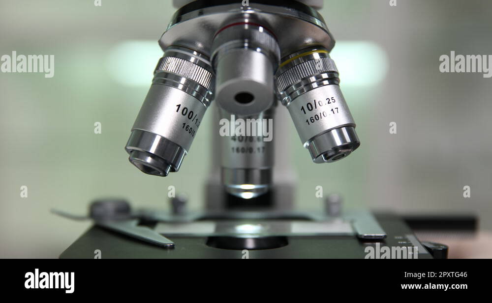 Macro Closeup Plate of Microscope Laboratory Concept Presentation Lab ...
