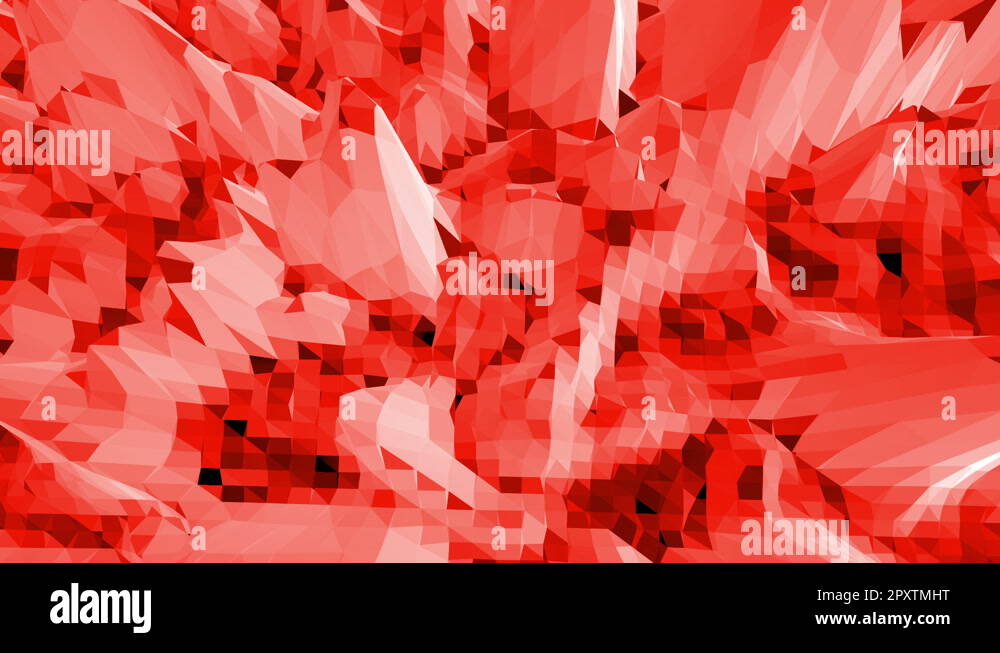 Abstract red low poly surface as crystal mesh in stylish low poly ...