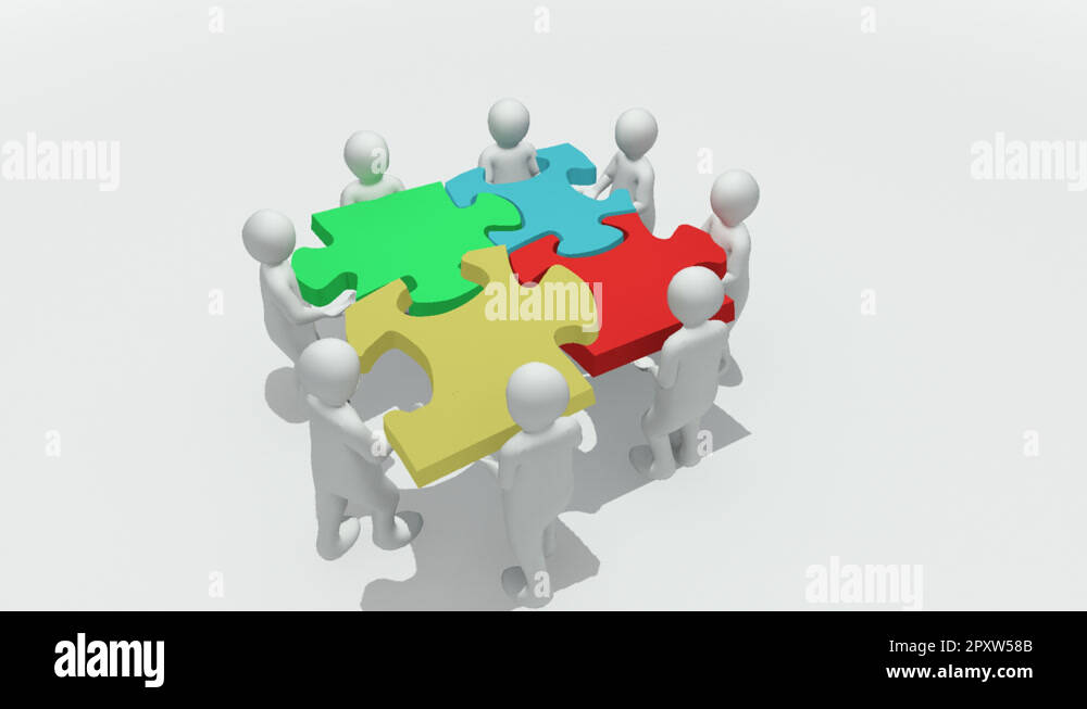 3d men puzzle teamwork Stock Videos & Footage - HD and 4K Video Clips ...