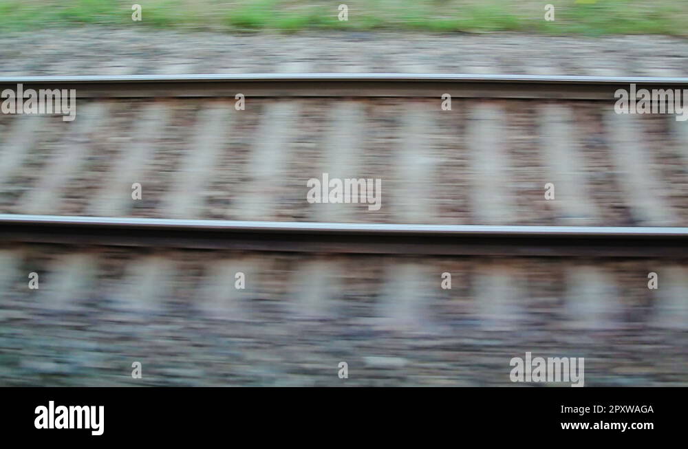 Railways on ground filmed from train Stock Video Footage - Alamy