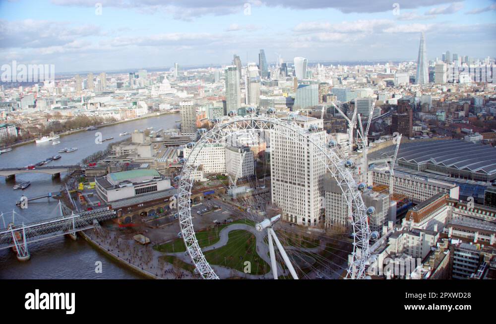 4K Aerial view London with some of the city's most famous landmarks ...
