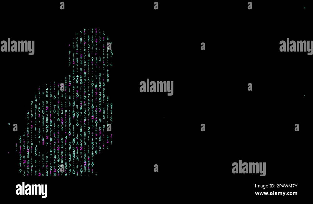 Two-color code man running on a black background.seamless loop Stock ...