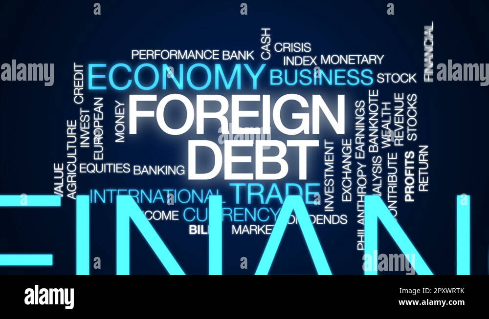 Foreign debt animated word cloud, text design animation Stock Video ...