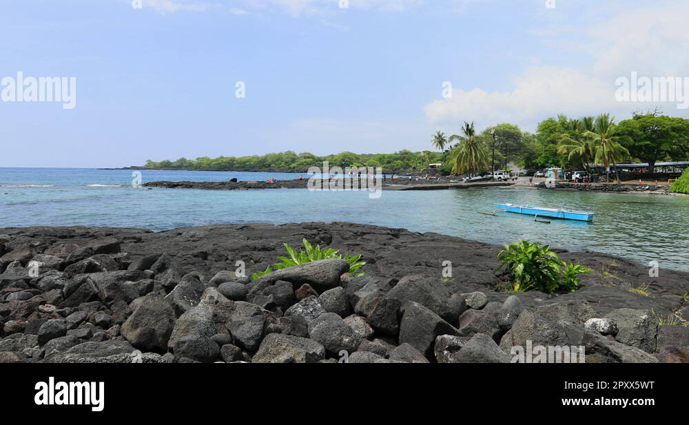 Two Step Beach swimming recreation canoe Hawaii 4K Stock Video Footage ...