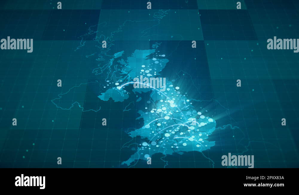 Globalization Greit Britain Map Animation Stock Video Footage - Alamy