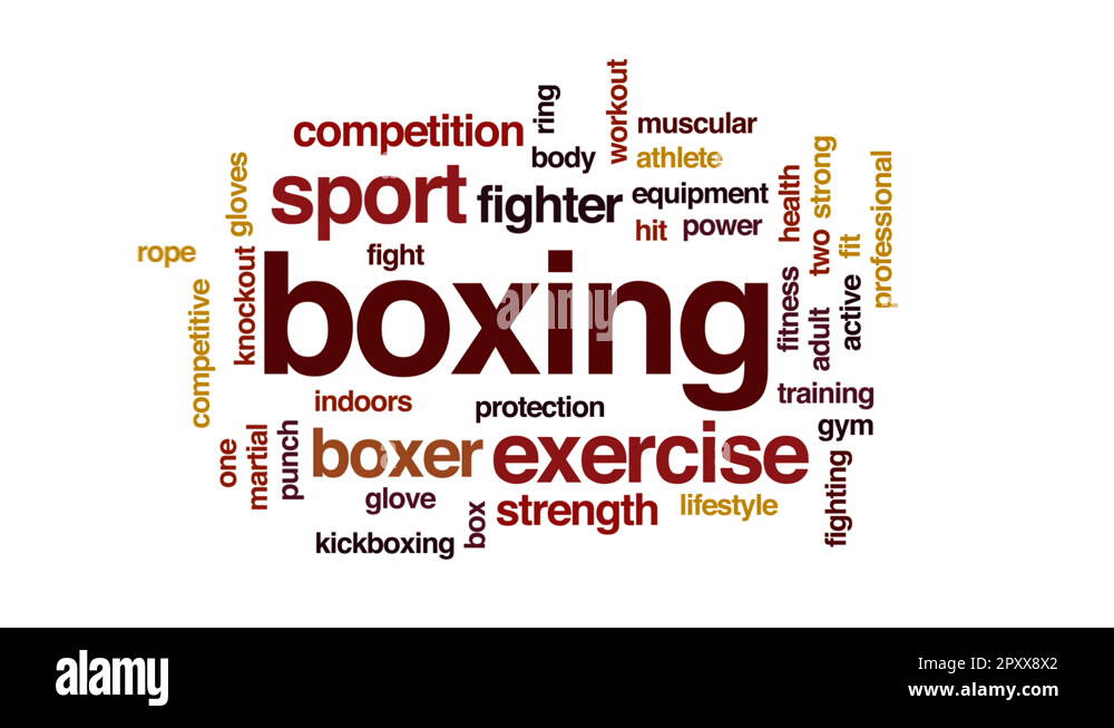 Boxing animated word cloud, text design animation Stock Video Footage - Alamy
