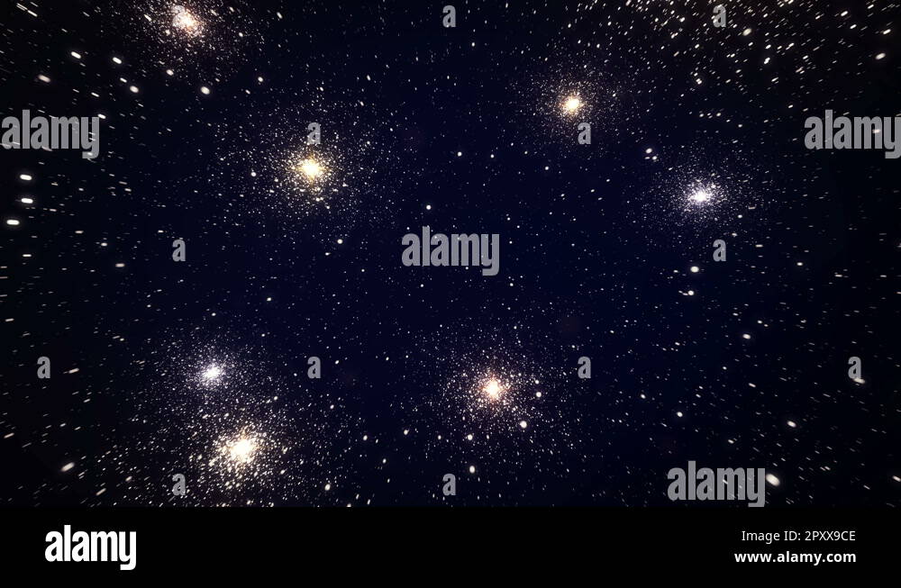 Stars Fly Through. Journey between Deep Space Stars in Dark Cosmos ...