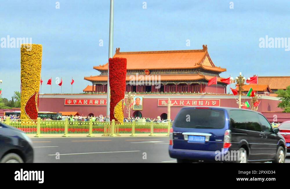 China Beijing Tiananmen Square Forbidden City Monuments 4K Stock Video ...