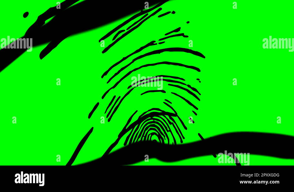 Fingerprints close-up. Keying ready. Green screen template Stock Video ...