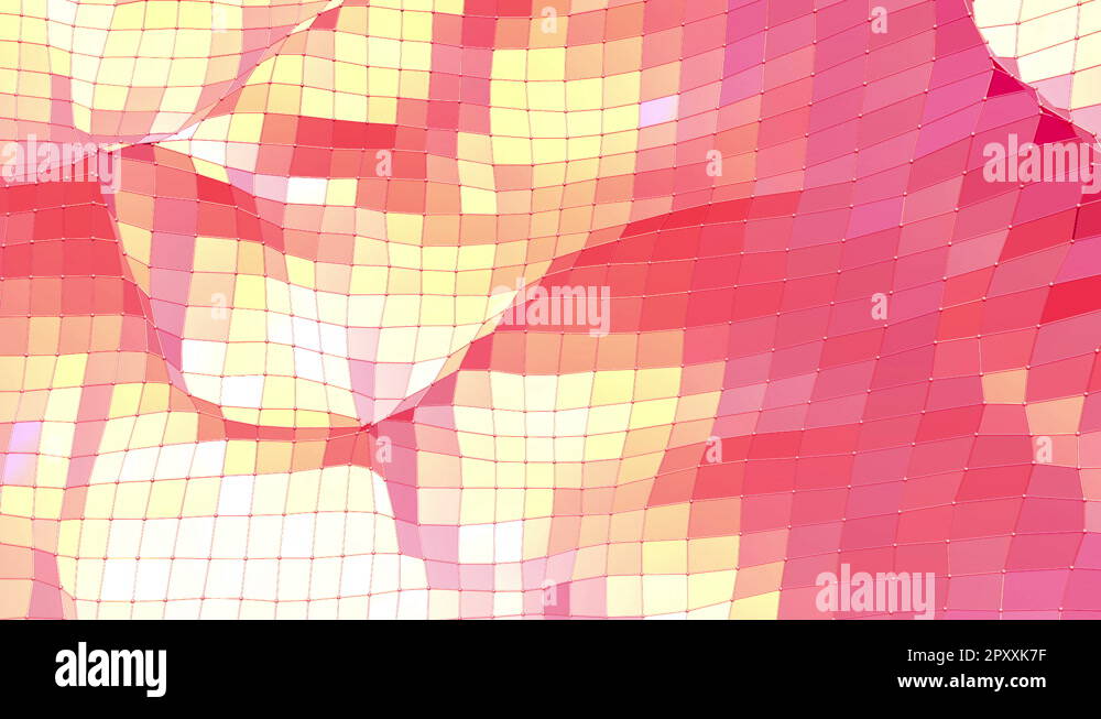 Cartoon modern 3D design. Abstract shining red low poly surface as ...