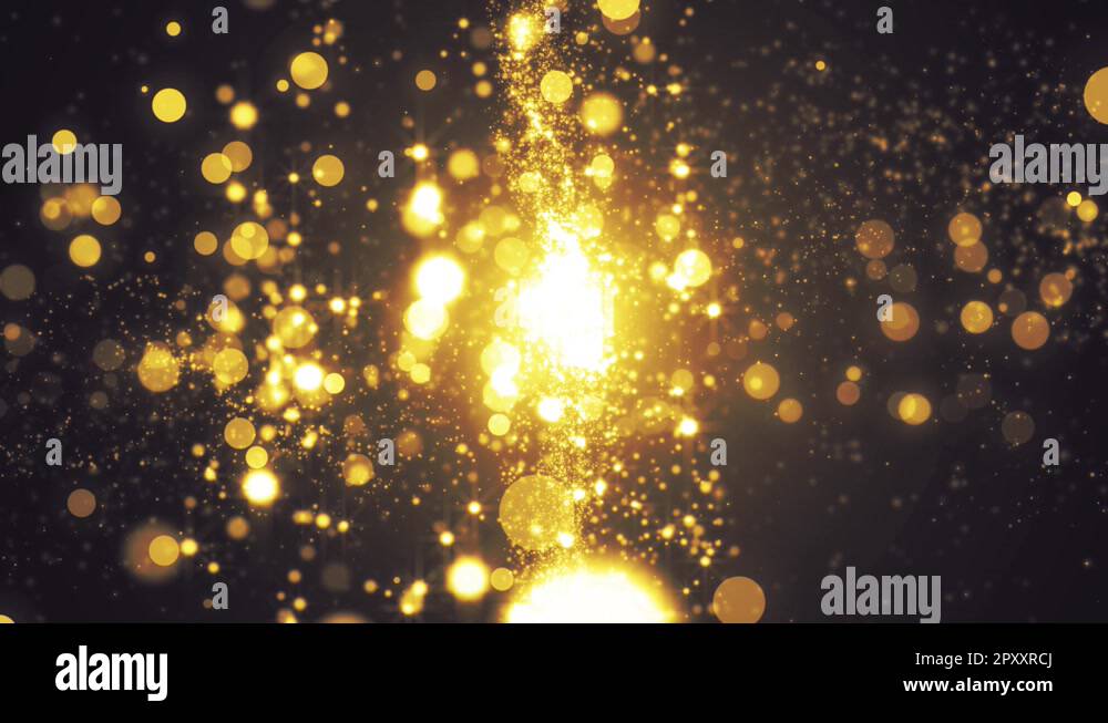 Space gold background with particles. Space golden dust with stars on ...