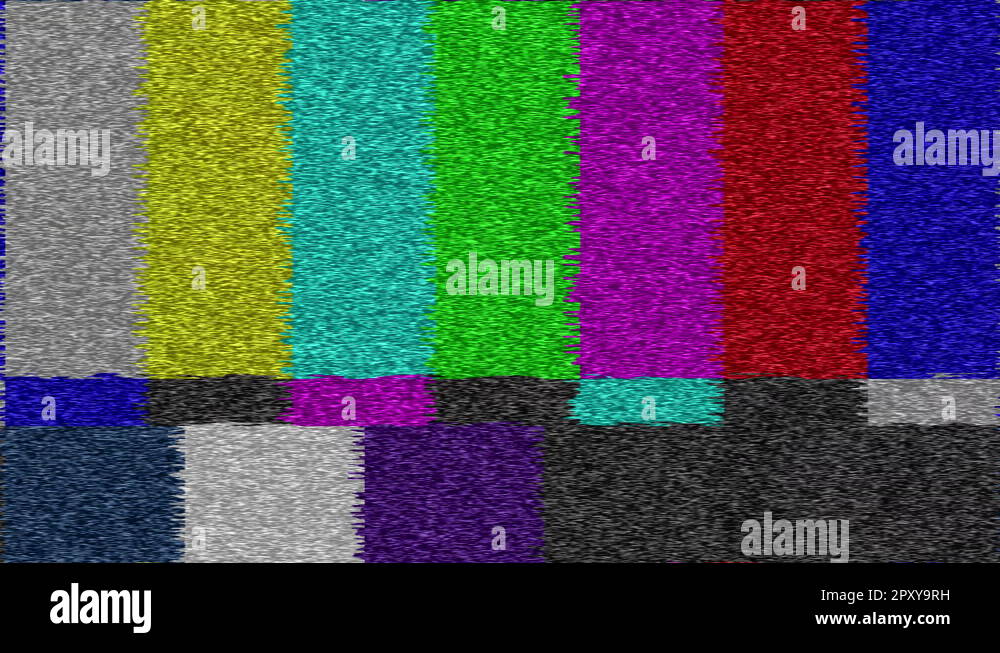 Loopable Old Analog Crt Tv Screen Shows Smpte Color Bars Television Screen Stock Video Footage 1676