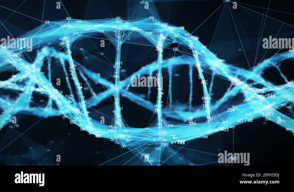 Motion Background Digital Polygon Plexus DNA molecule random digits ...