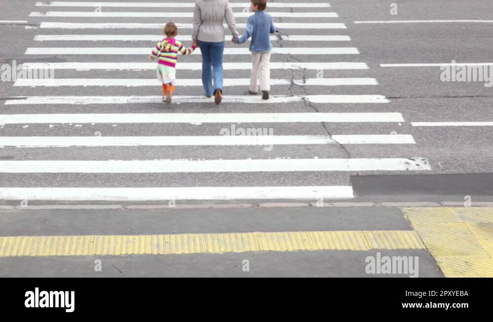 Pedestrian crossing road children Stock Videos & Footage - HD and 4K ...