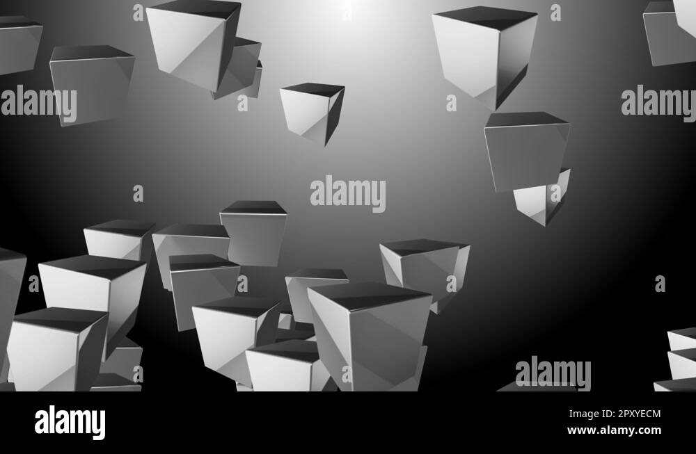 4k Abstract 3d Box Cube Particle Design Technology Art Space Background Stock Video Footage Alamy