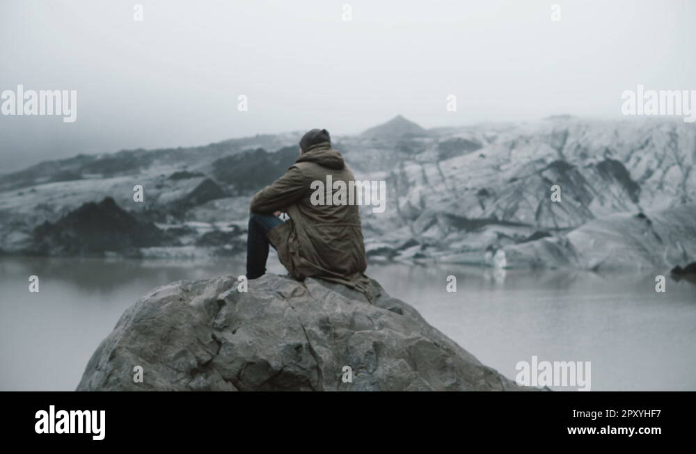 Back man sitting rock looking view Stock Videos & Footage - HD and 4K ...