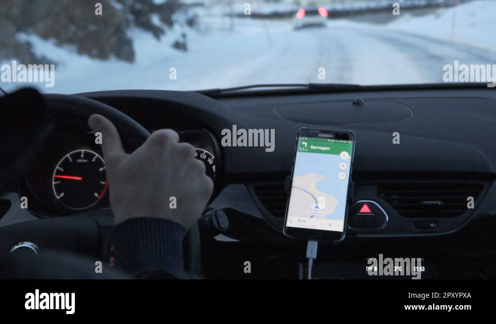 Navigation device in the car. Traveling and using maps Stock Video ...