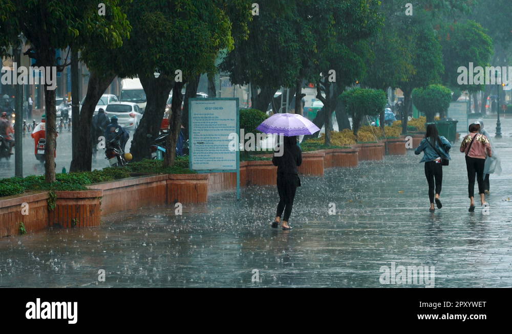 Tropical Rain in Ho Chi Minh City Stock Video Footage - Alamy