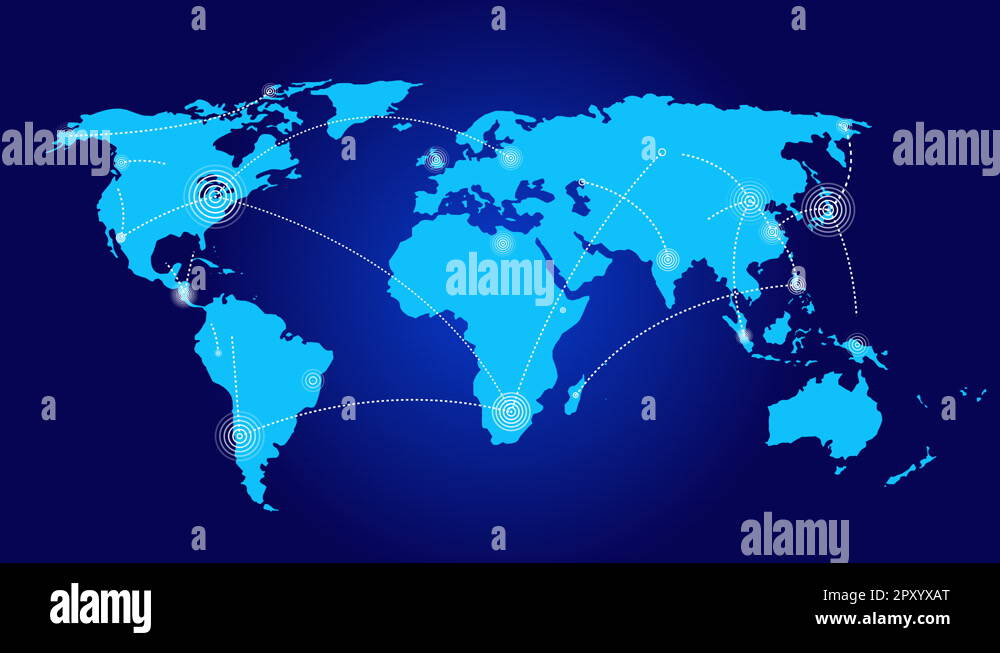4k World connections with lines path,earth globe.growing global Network ...