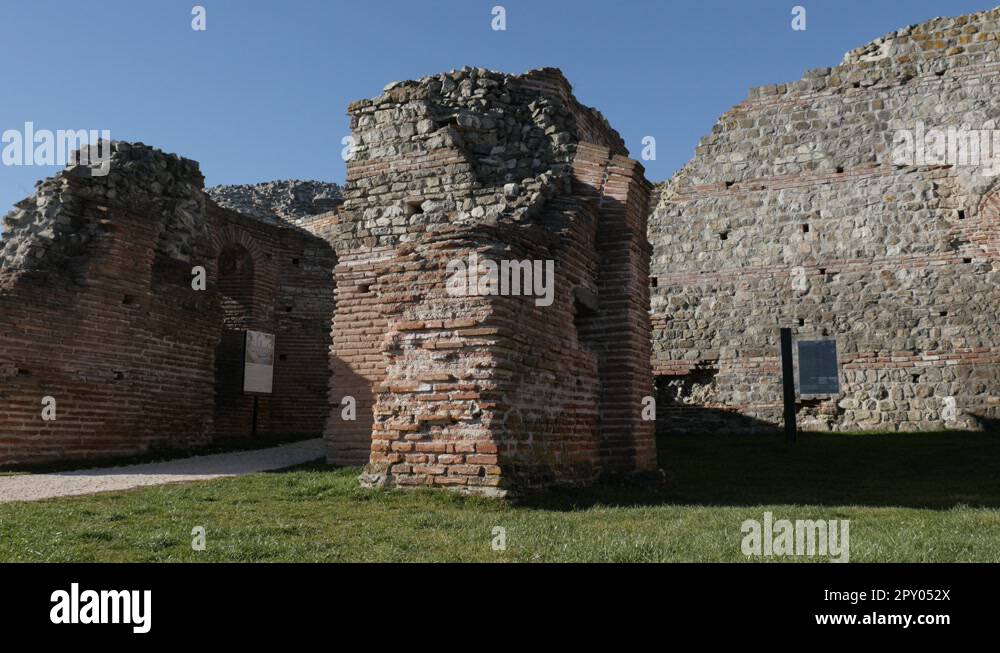 Walls of ancient Felix Romuliana built by Roman Emperor Galerius Stock ...