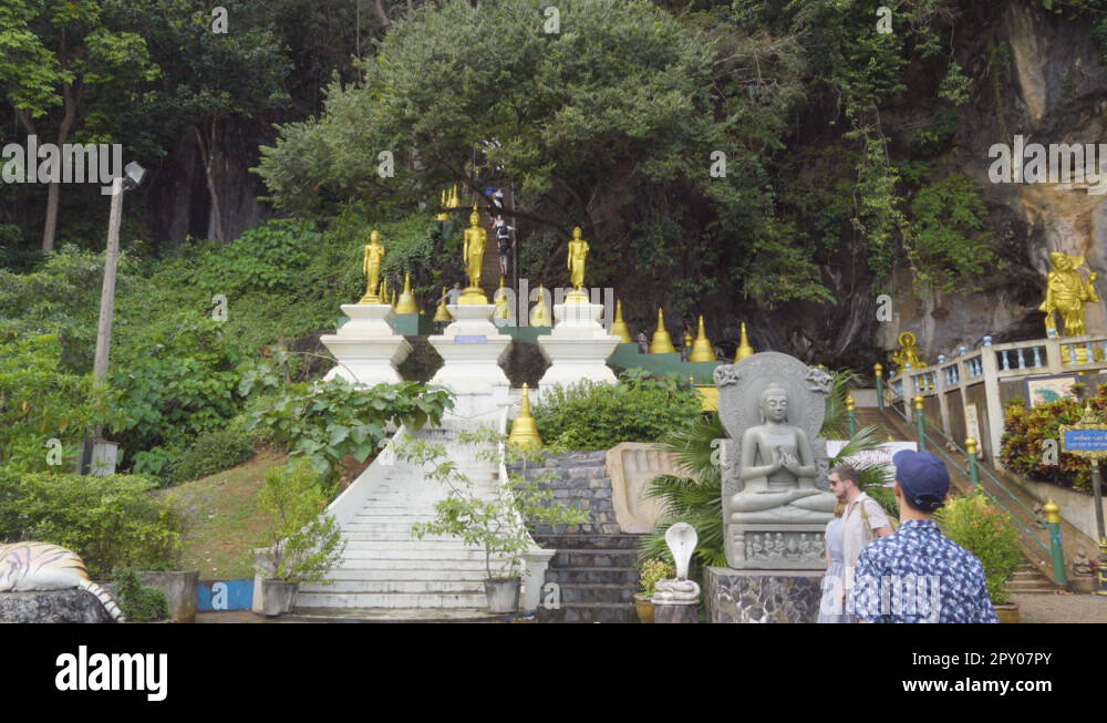 Start of stairs to the top of Tiger Cave Temple. 1237 step to top ...