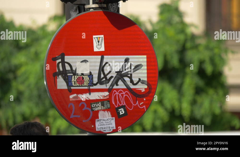 Graffiti on sign Stock Videos & Footage - HD and 4K Video Clips - Alamy