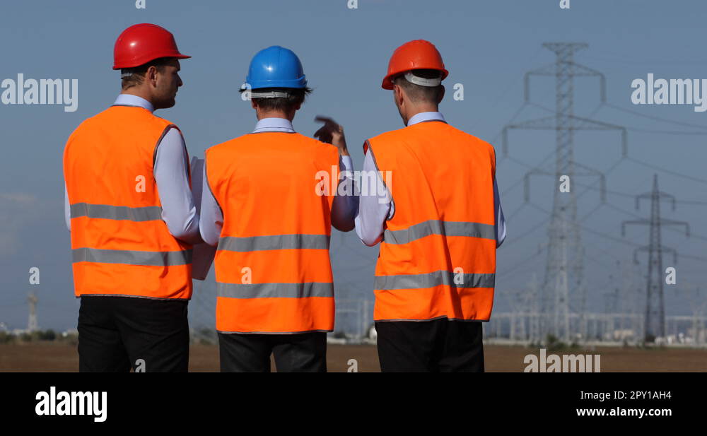 Engineers Men Team Working and Talking Planning Work Activity ...