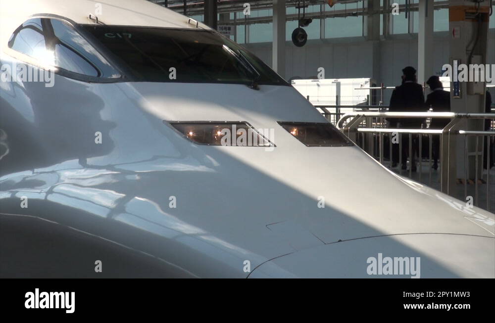 Bullet train and staff at Osaka station in Japan Stock Video Footage ...